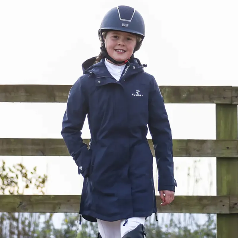 EQUIDRY Bronte Waterproof Girls Riding Coat - Navy